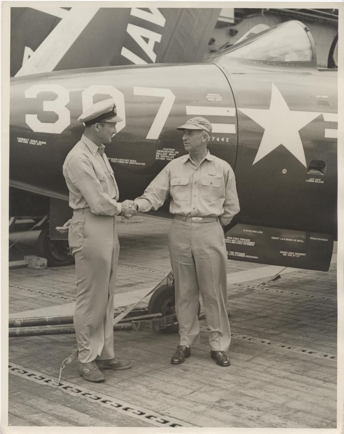 Captain Arnold McKechnie Congratulates H. J. Hunter | Patriots Point ...